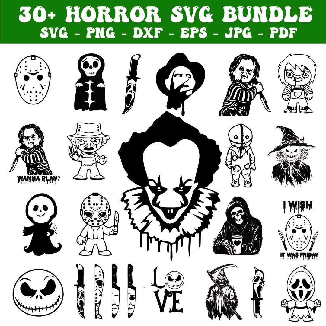 Horror SVG Bundle, Horror Characters SVG, Horror Movie Svg Bundle ...