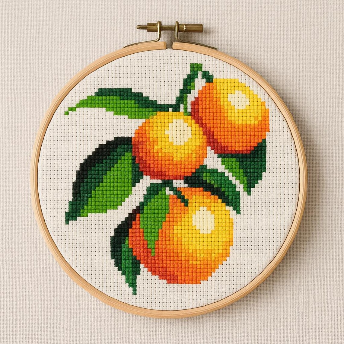 Citrus Fruit Cross Stitch Pattern| Lemon Tree Embroidery Pdf|modern ...