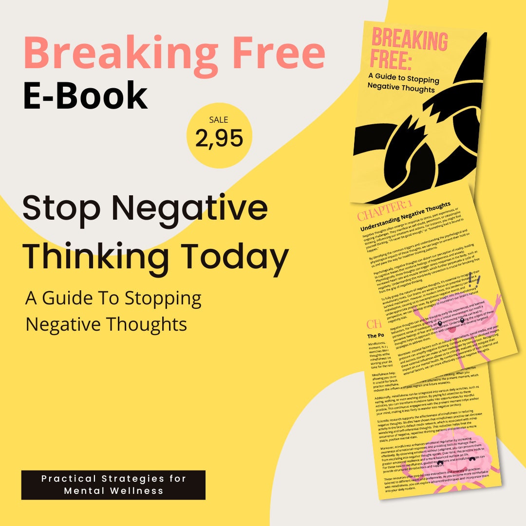 E-book for Positive Thinking, Control Negative Thoughts, Digital Guide ...
