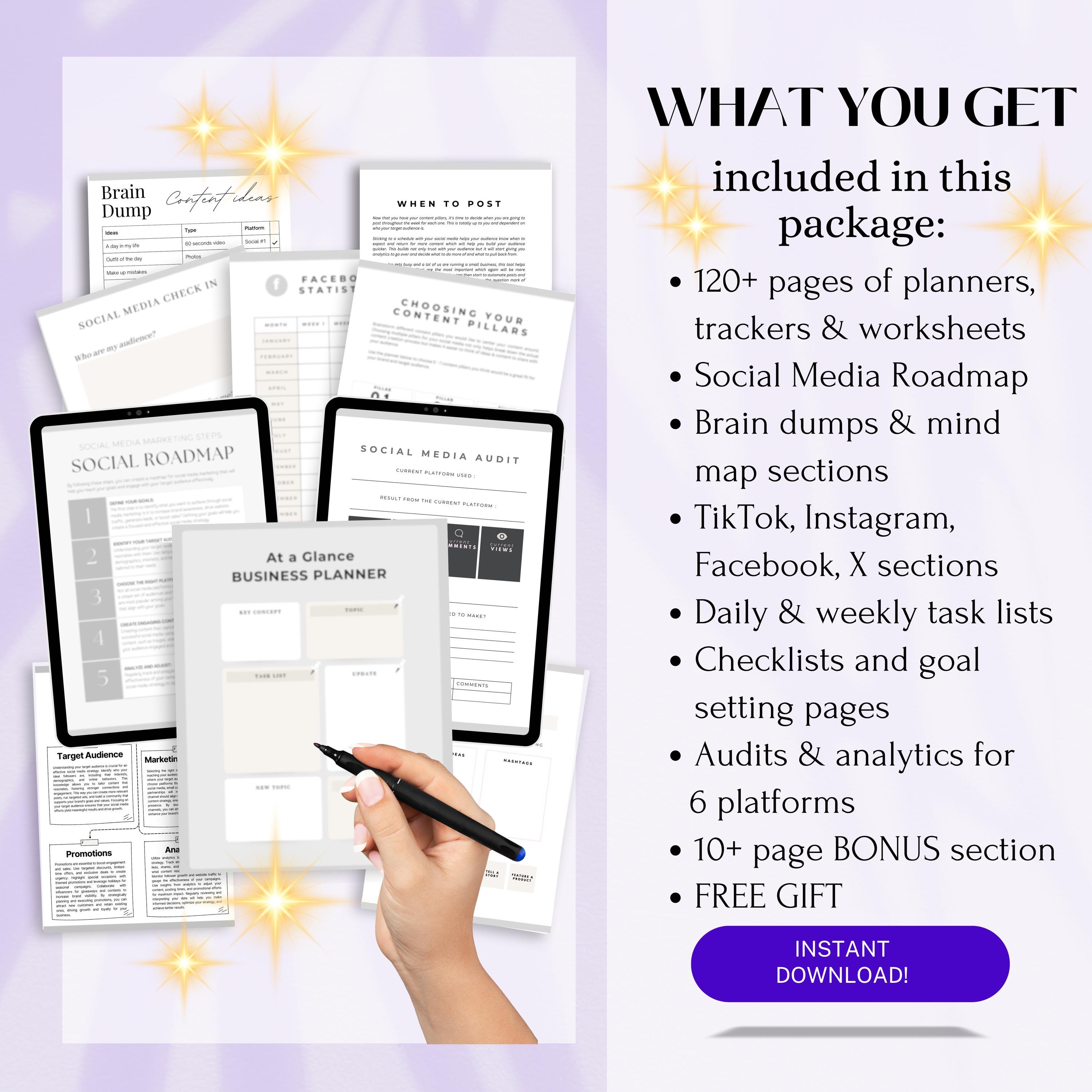 Ultimate Social Media Planner Social Media Follower Trackers Social Media Content Planner PLR ...