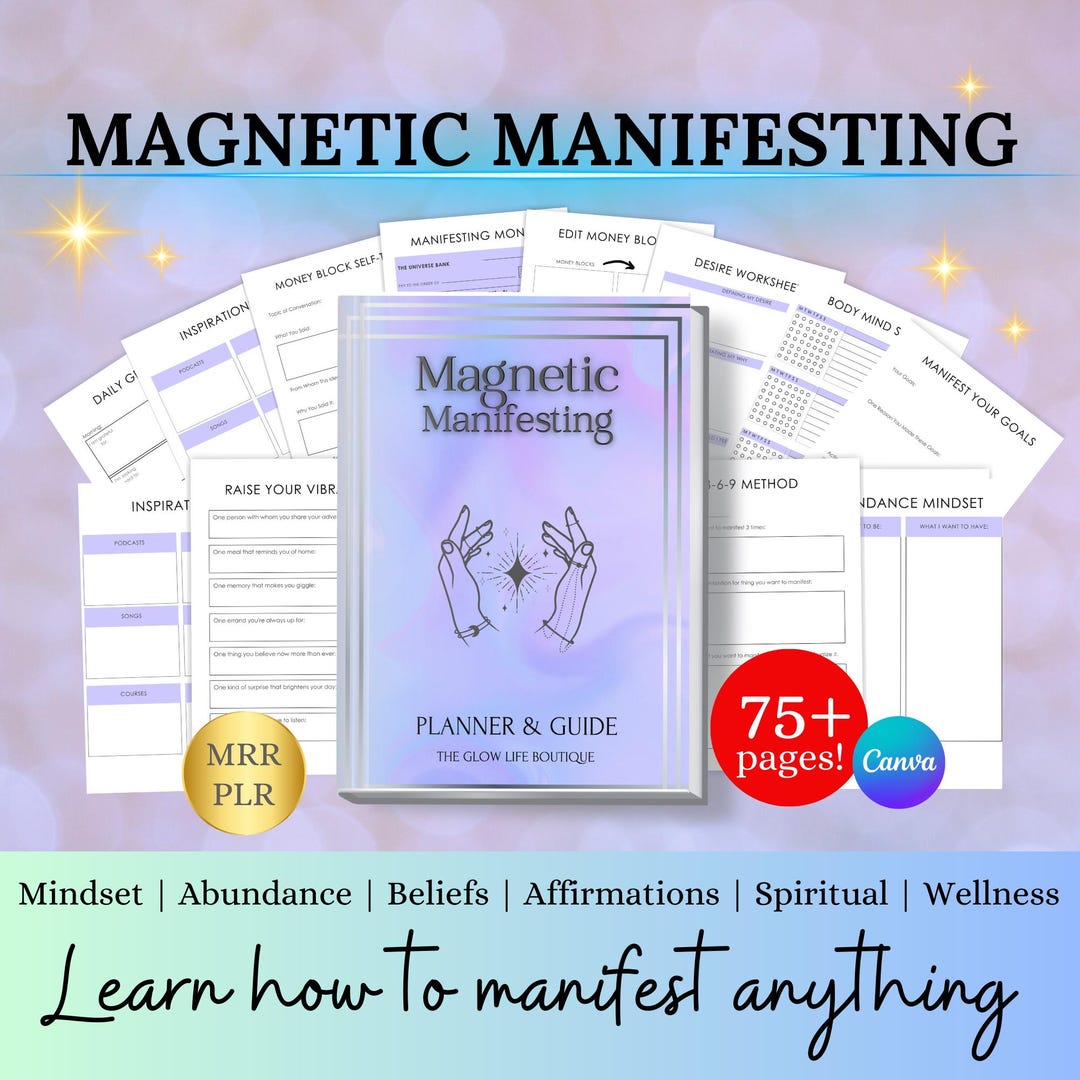PLR Manifestation Journal Abundance Kit Manifesting Checks Unlimited Abundance Mindset Journal ...