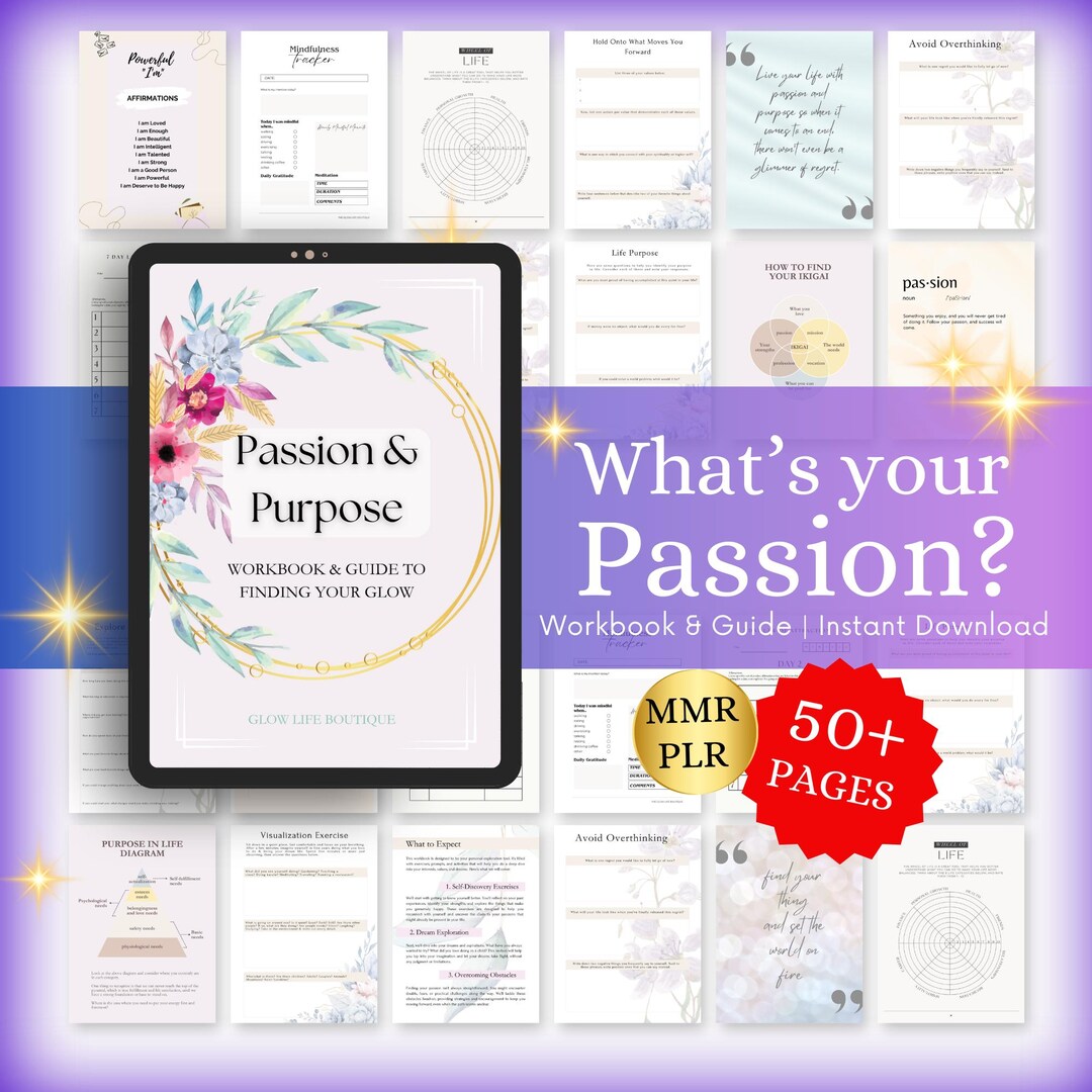 Find Your Passion Self Help Workbooks Find Your Purpose Worksheets ...