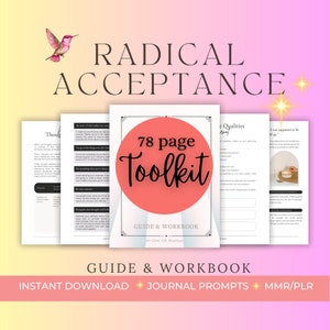 Radical Acceptance Worksheet Acceptance Letter Personal Development PLR Self Improvement Ebook ...