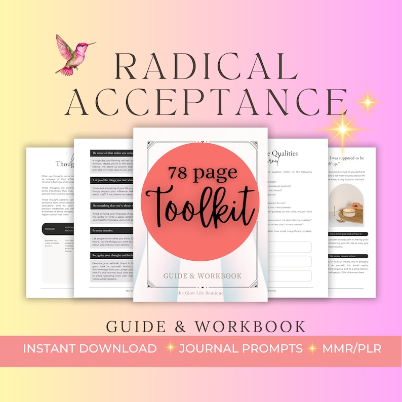 Radical Acceptance Worksheet Acceptance Letter Personal Development PLR ...