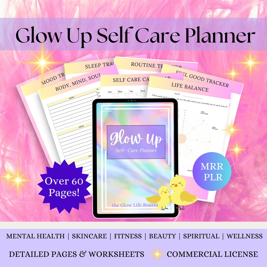 Glow up Guide, Glow up Challenge Self Care PLR Women Teenage Self Care ...