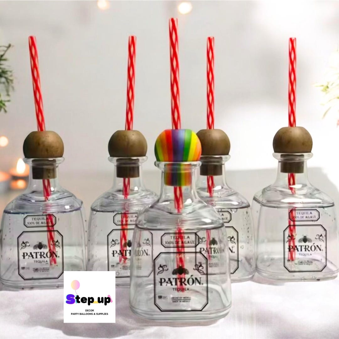 Patron Replica Reusable Bottle With Rainbow Cork and Stickers. Patron ...