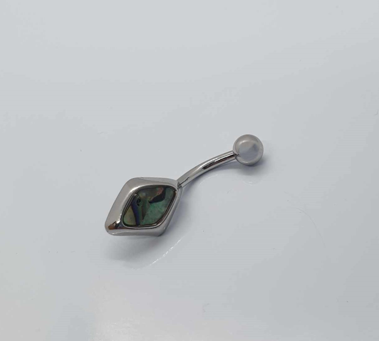 Pearlescent Shell Belly Navel Button Piercing CZ 316L Surgical Steel ...