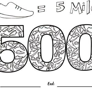 Mile Tracker Coloring Page - Etsy