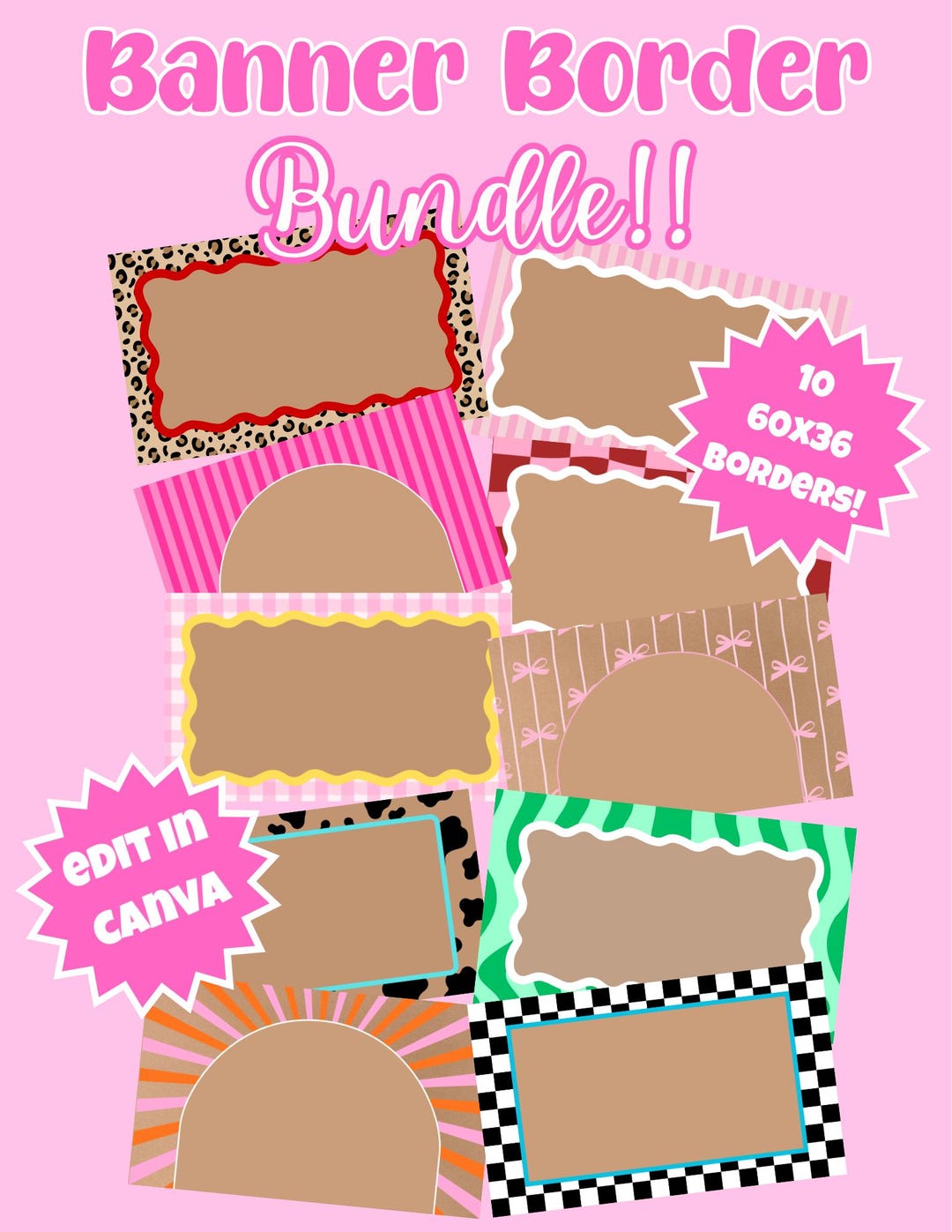 Banner Border Template | Banner Borders (digital Download) - Etsy
