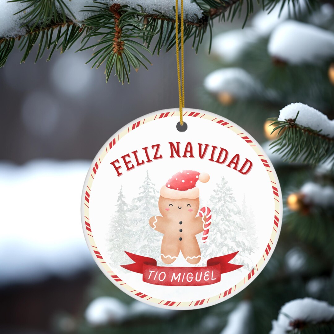 Feliz Navidad Spanish Ornament Personalized Gingerbread Holiday Decor ...