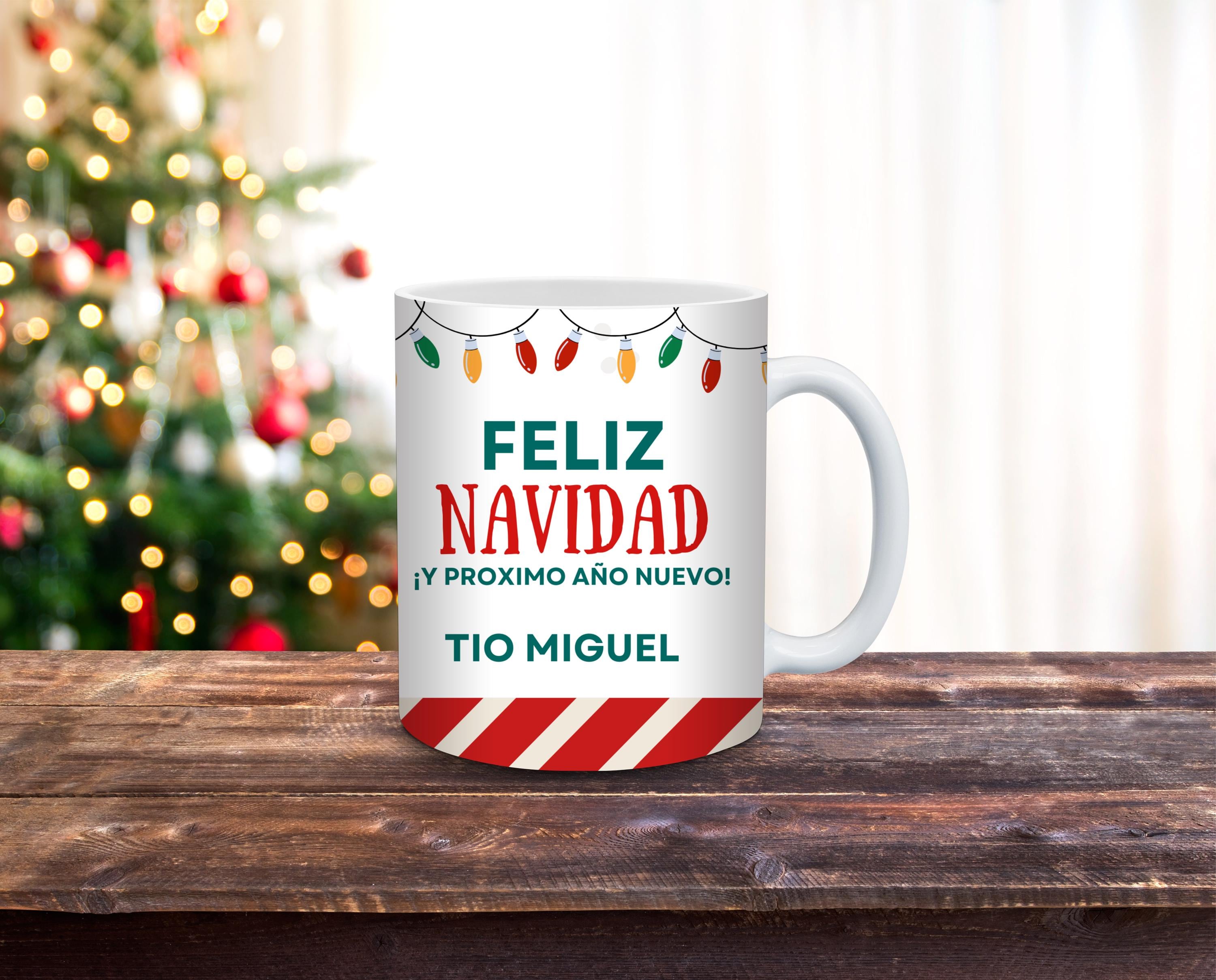 Personalized Feliz Navidad Mug Fun Snowman and Santa Design Spanish ...