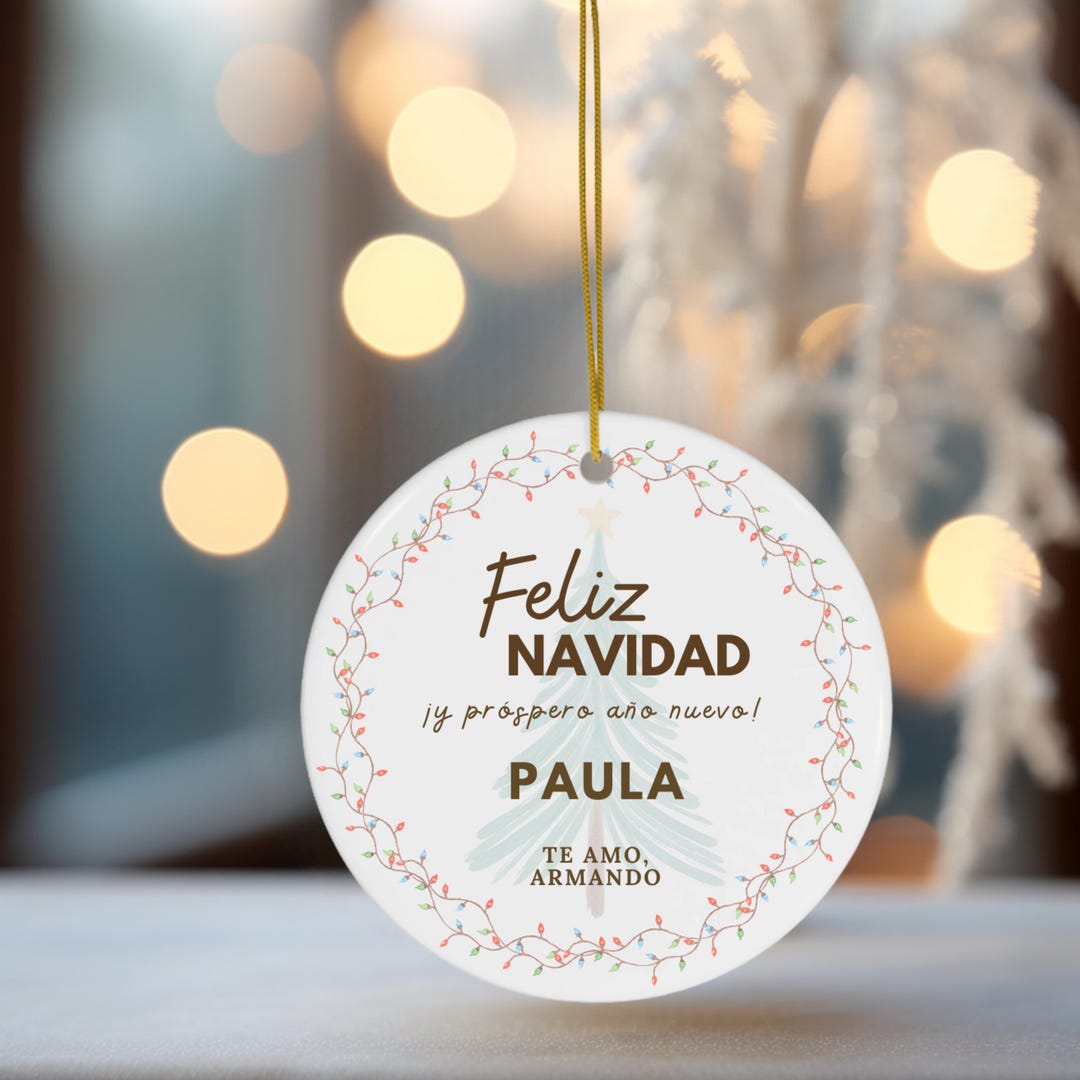 Personalized Spanish Christmas Ornament - Feliz Navidad Tree With ...