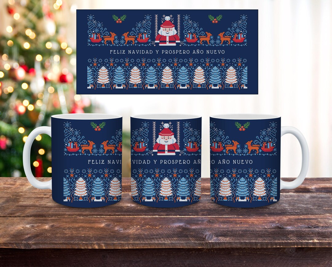 Feliz Navidad Y Próspero Año Nuevo Mug - Festive Spanish Holiday Gift ...