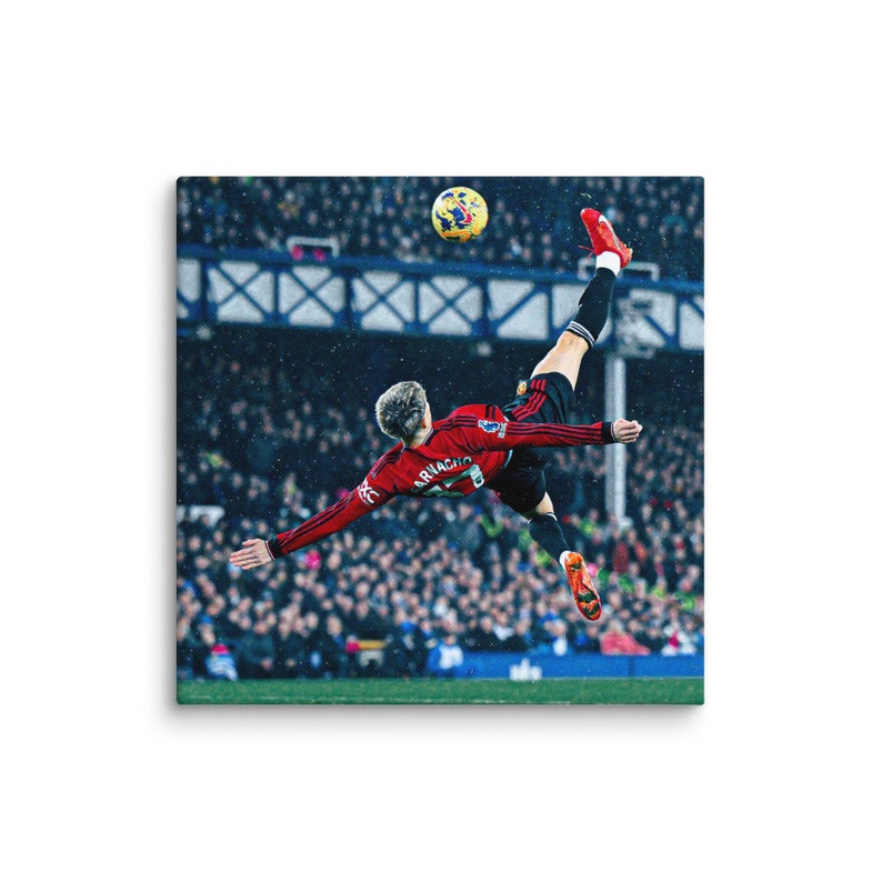Alejandro Garnacho Bicycle Kick Canvas Iconic Moment - Etsy