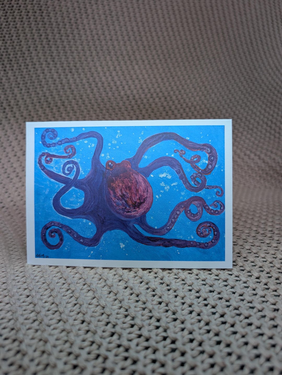 Octopus Art Greeting Card – Print of Original Acrylic Painting - Etsy