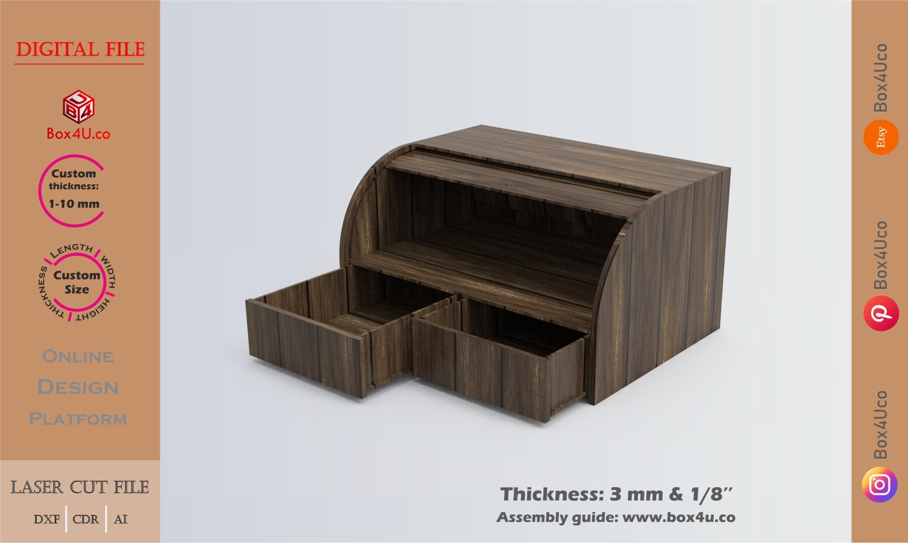 Custom Bread Box Design Files | DIY Laser Cut Plans | Digital ...