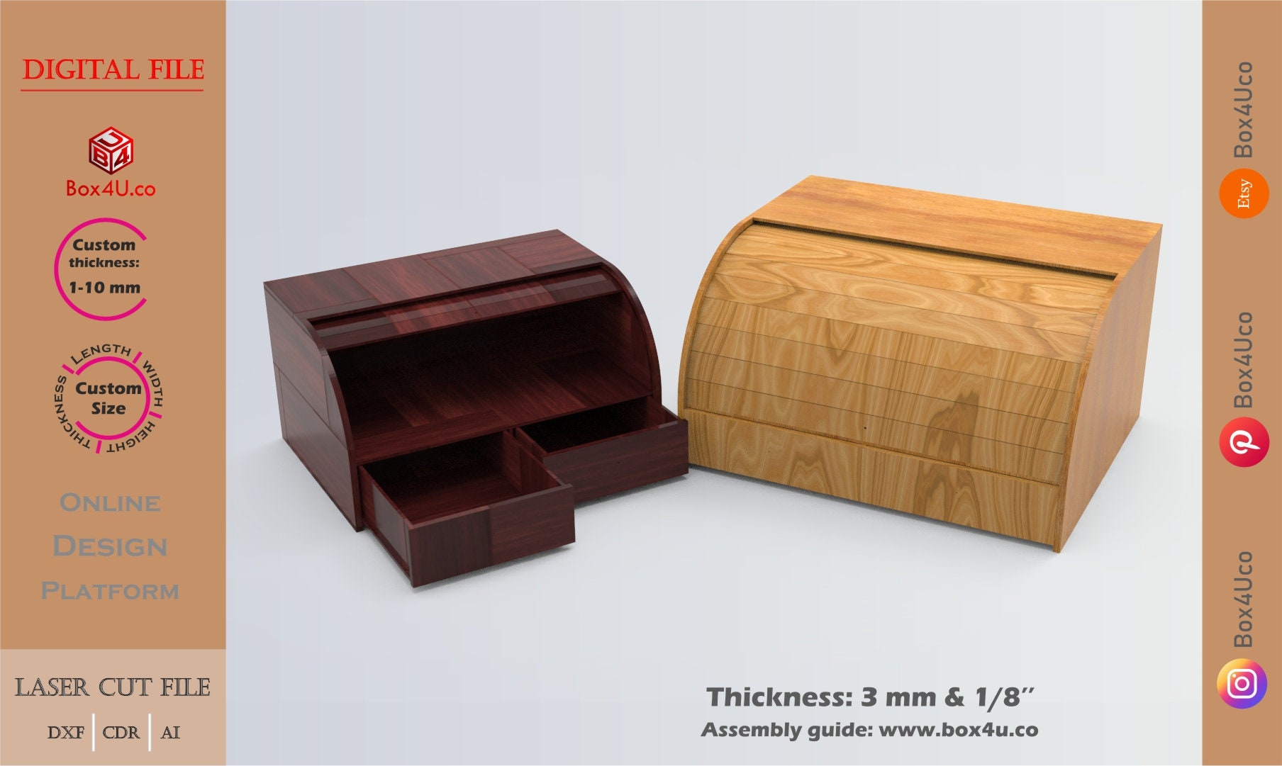 Custom Bread Box Design Files | DIY Laser Cut Plans | Digital ...