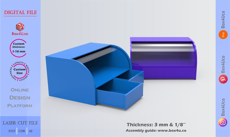 Laser Cut Bread Box Design Files: DIY Woodworking Plans (digital ...