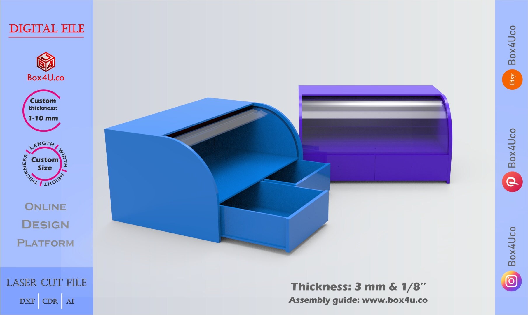 Custom Bread Box Design Files | DIY Laser Cut Plans | Digital ...