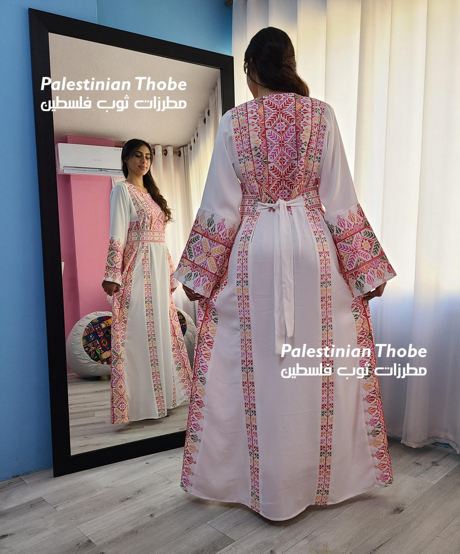Elegant Palestinian Thobe Embroidery Tatreez Jordanian Dress ...