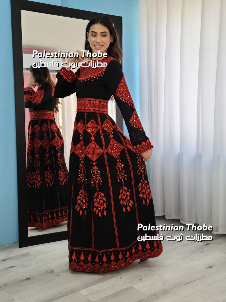 Elegant Palestinian Thobe Embroidery Tatreez Jordanian Dress ...