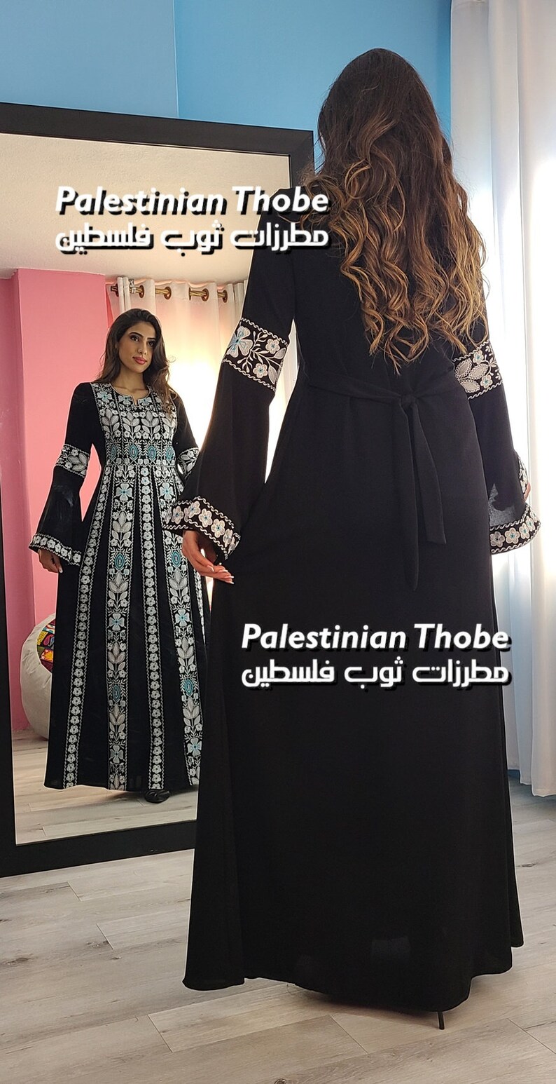 Elegant Palestinian Thobe Embroidery Tatreez Jordanian Dress ...