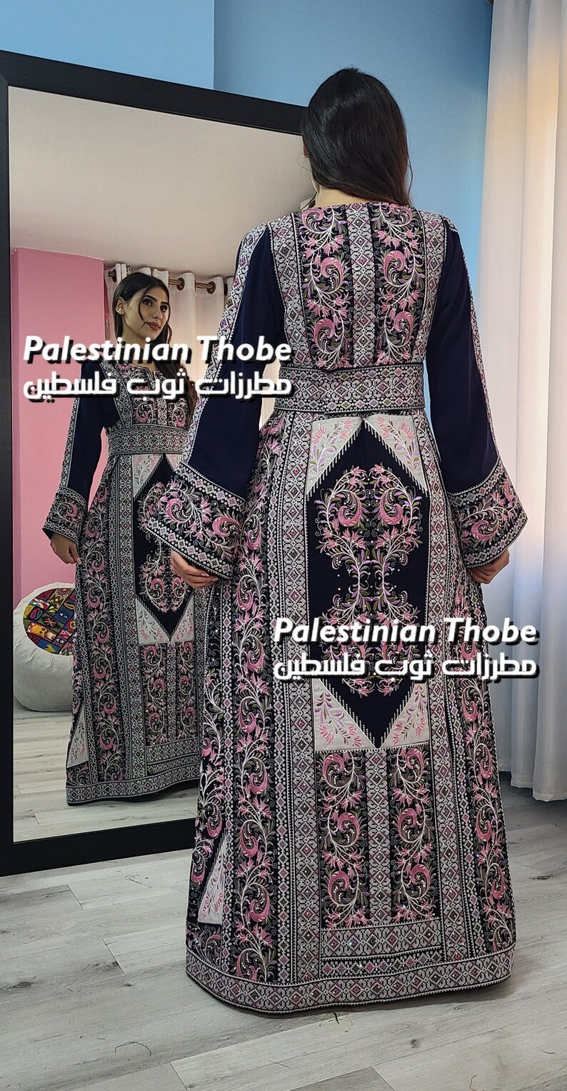 Elegant Palestinian Thobe Embroidery Tatreez Jordanian Dress ...