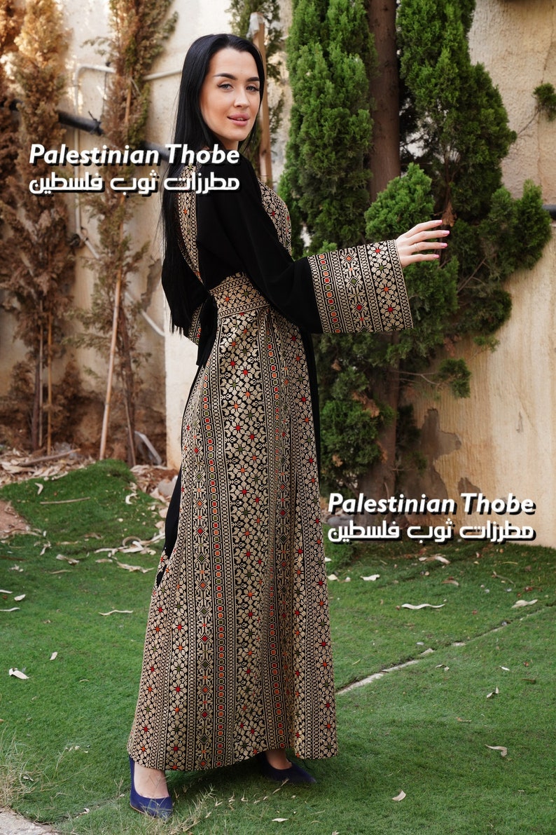 Elegant Palestinian Thobe Embroidery Tatreez Jordanian Dress ...