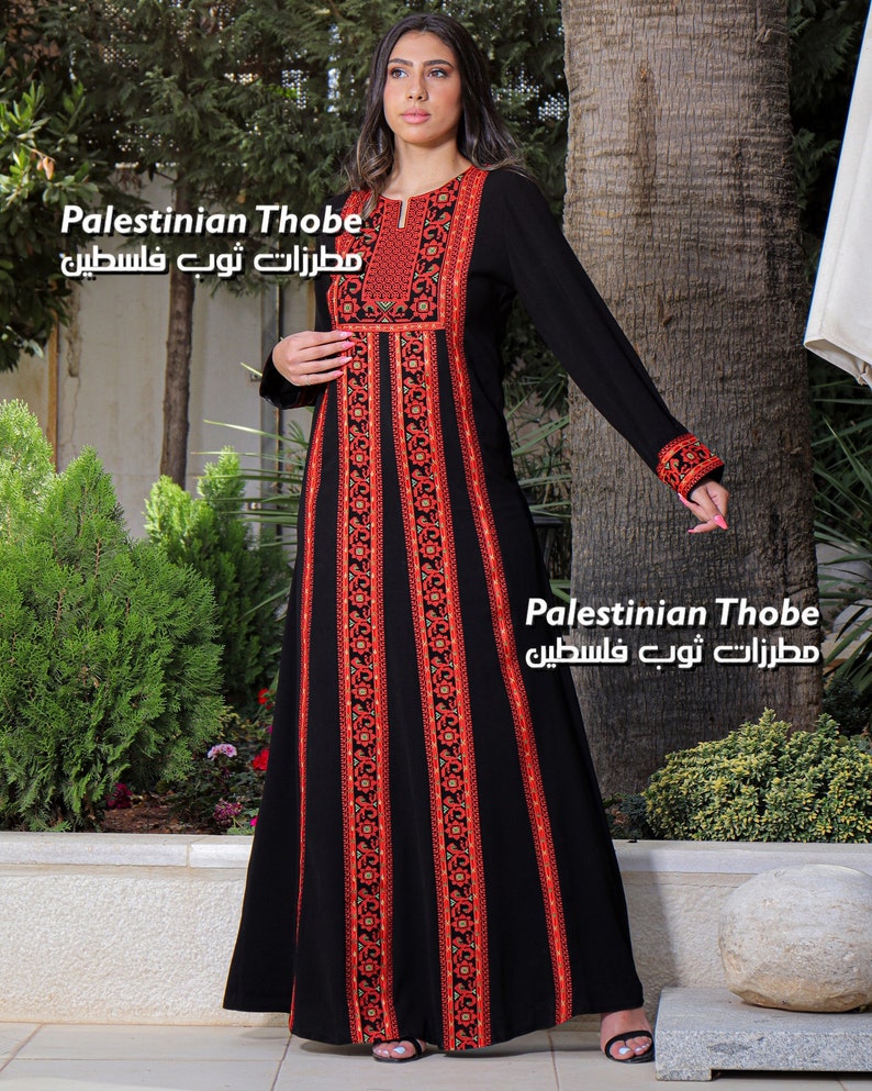 Elegant Palestinian Thobe Embroidery Tatreez Jordanian Dress ...
