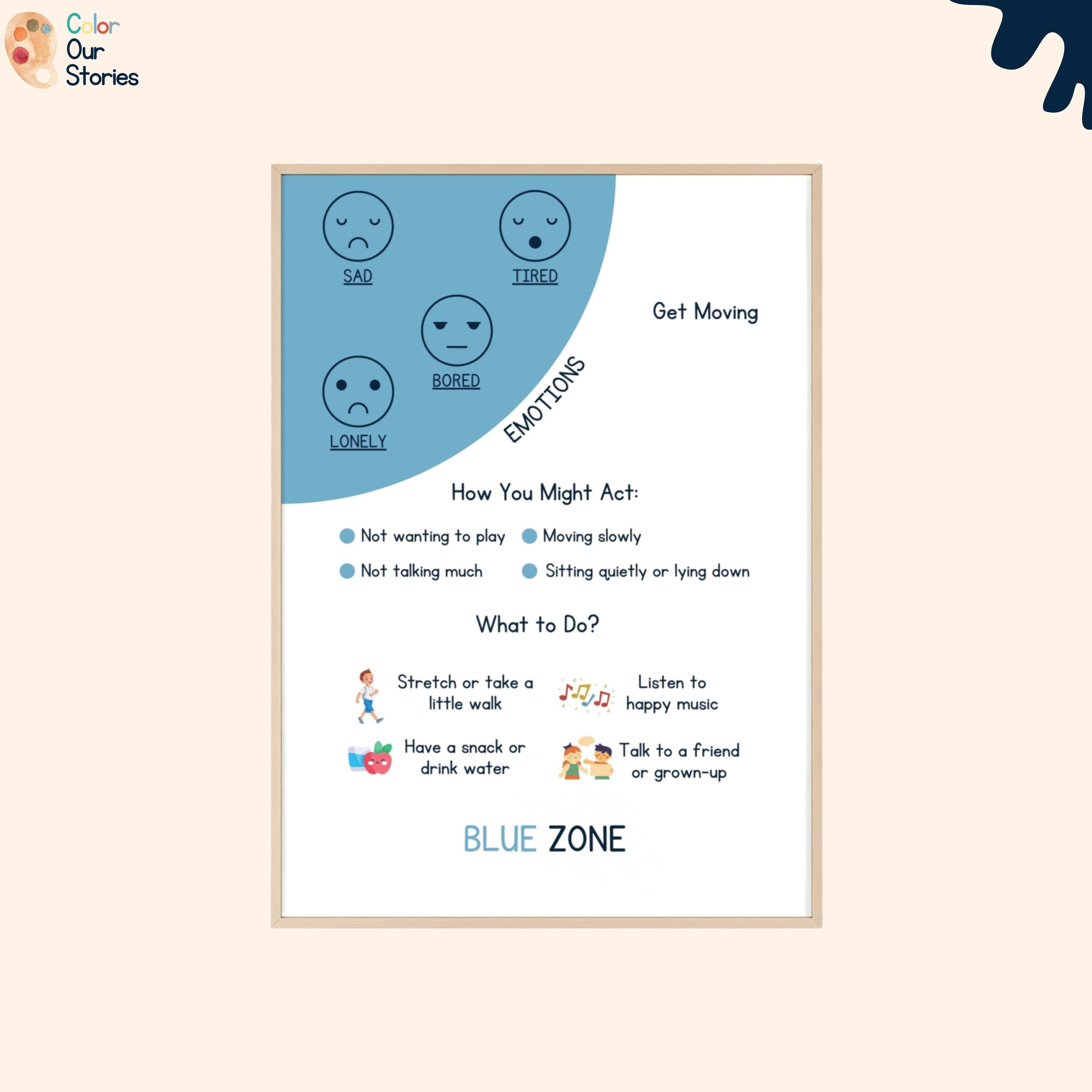 Zones of Regulation Emotions Feelings Chart for Kids SEL Tool for ...
