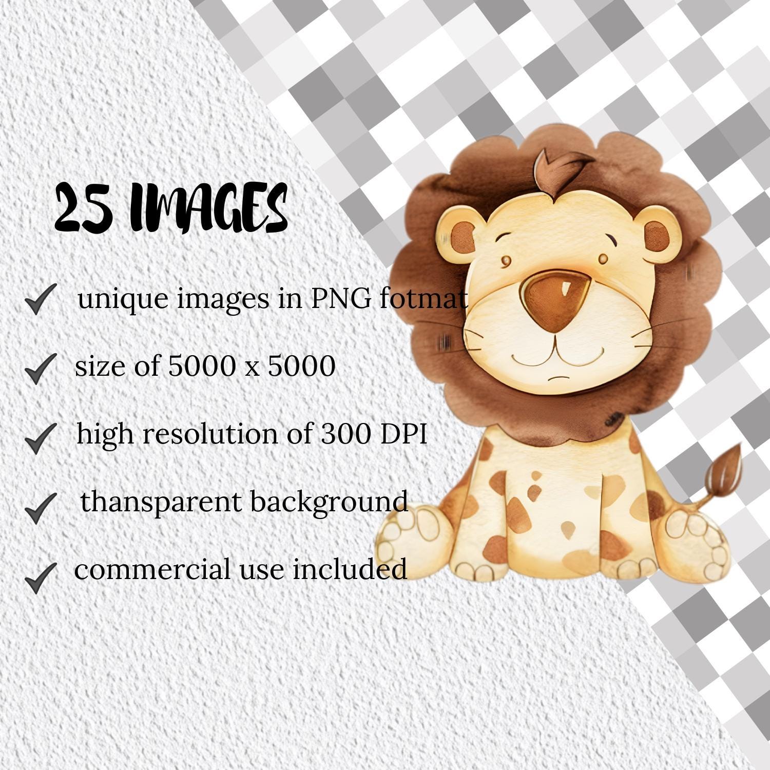 Cute Safari Animals Clipart PNG, Watercolor Jungle Bundle, Jungle ...