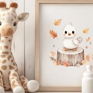 Watercolor Autumn Animal PNG, Cute Fall Woodland Clipart, Fall Forest ...