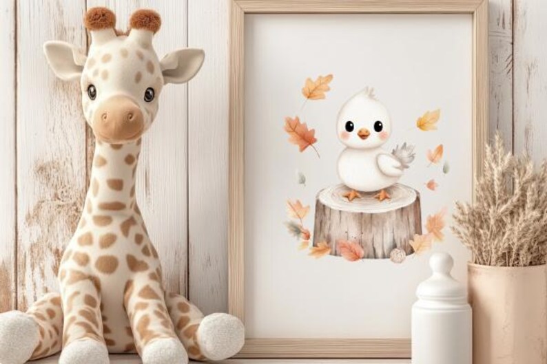 Watercolor Autumn Animal PNG, Cute Fall Woodland Clipart, Fall Forest ...