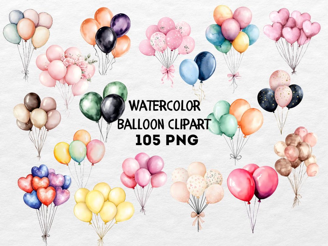 105 PNG Watercolor Balloons Clipart, Festive Balloon Png, Balloons ...