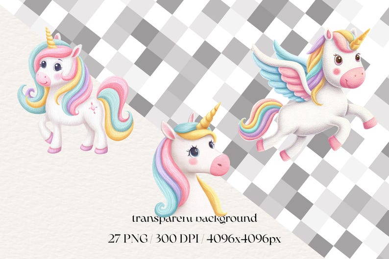 27 PNG Watercolor Unicorn Clipart, Cute Unicorn Png, Pastel Unicorn ...