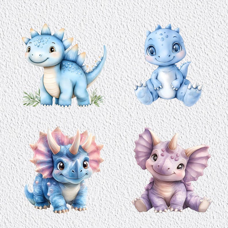 Cute Dino Clipart, Baby Dino Clipart, Dinosaurs Clipart Bundle ...