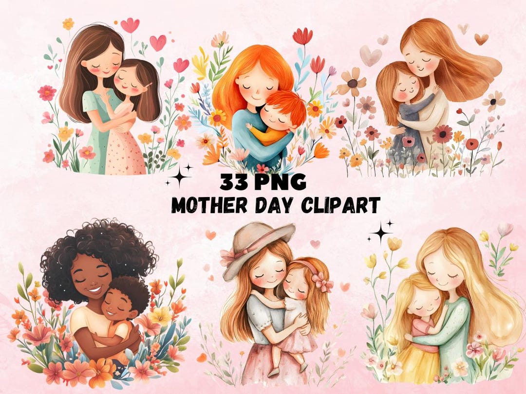 33 Cute Mothers Day Clipart, Happy Mothers Day PNG, Mom's Day Clipart ...