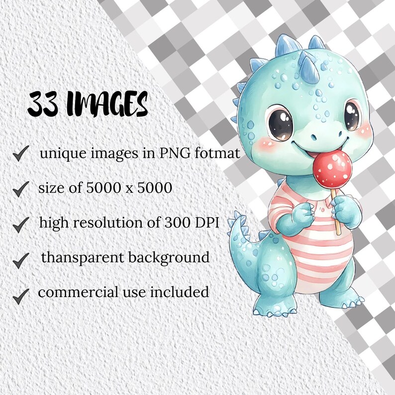Cute Dino Clipart, Baby Dino Clipart, Dinosaurs Clipart Bundle ...