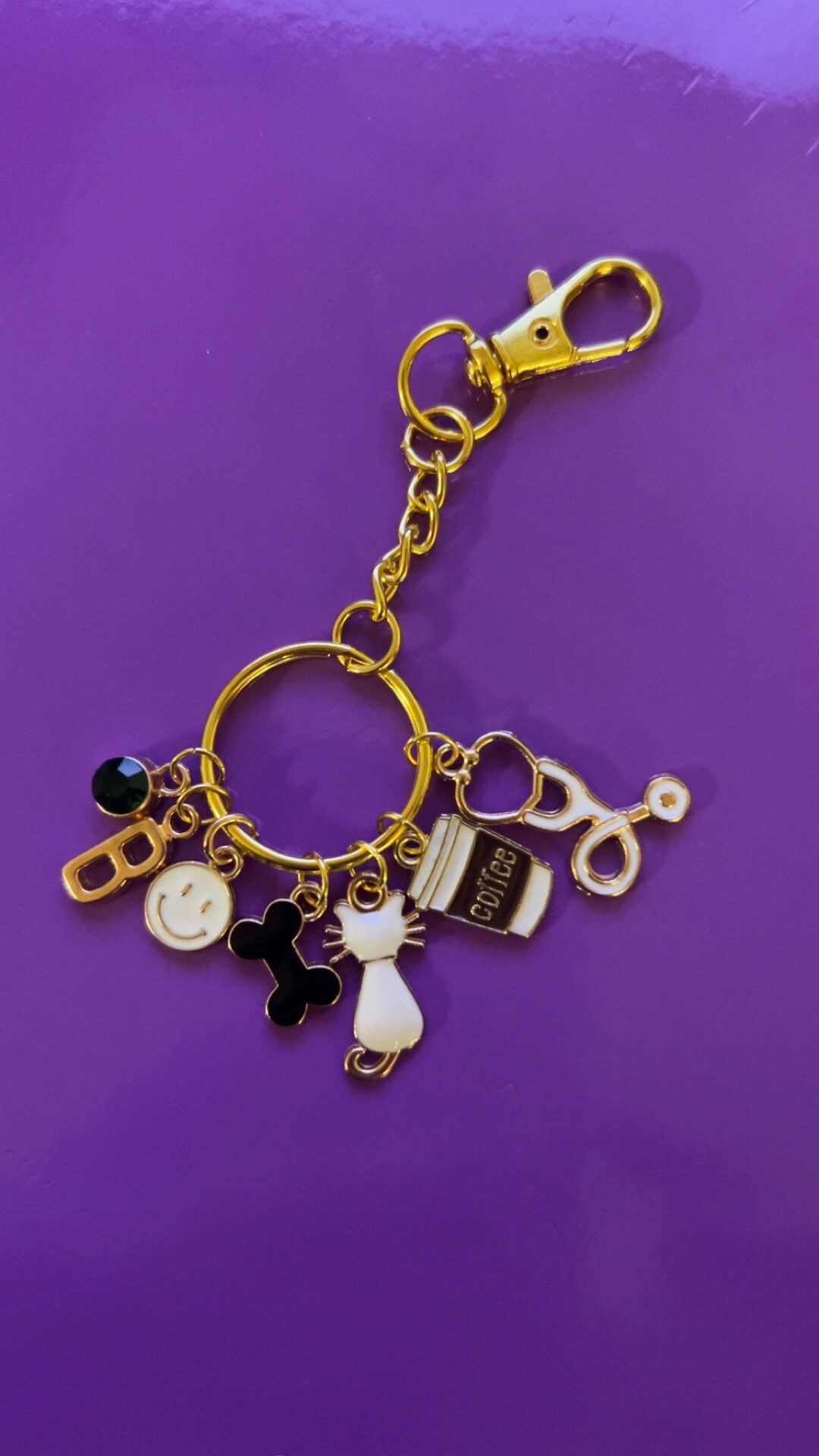 Personalized Charm Keychain - Etsy
