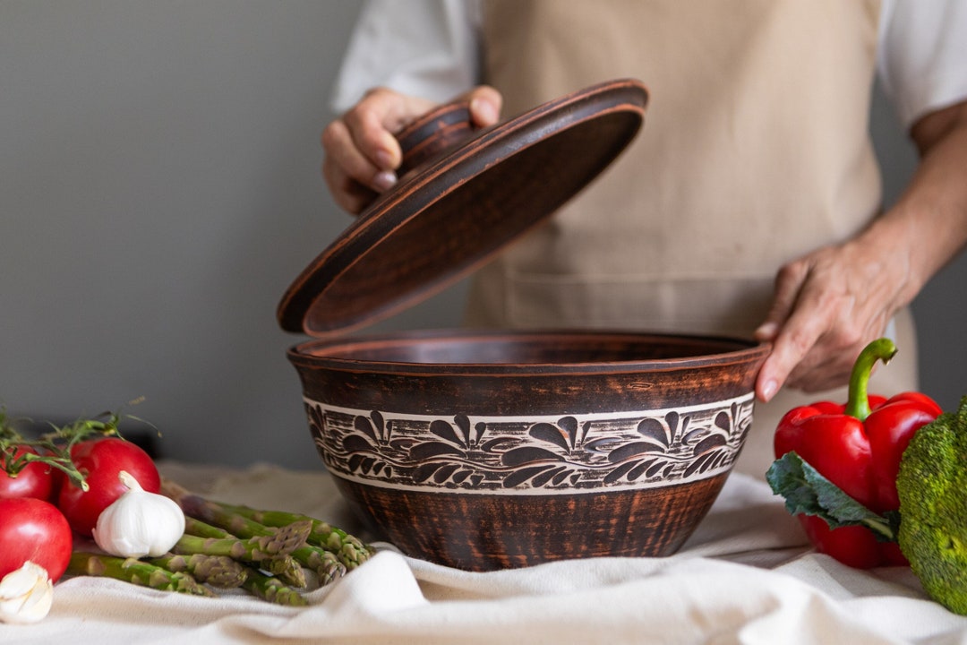 Clay Pot, Bread Baking Pot,roasting Clay, Earthen Kadai, LEAD-FREE Clay ...