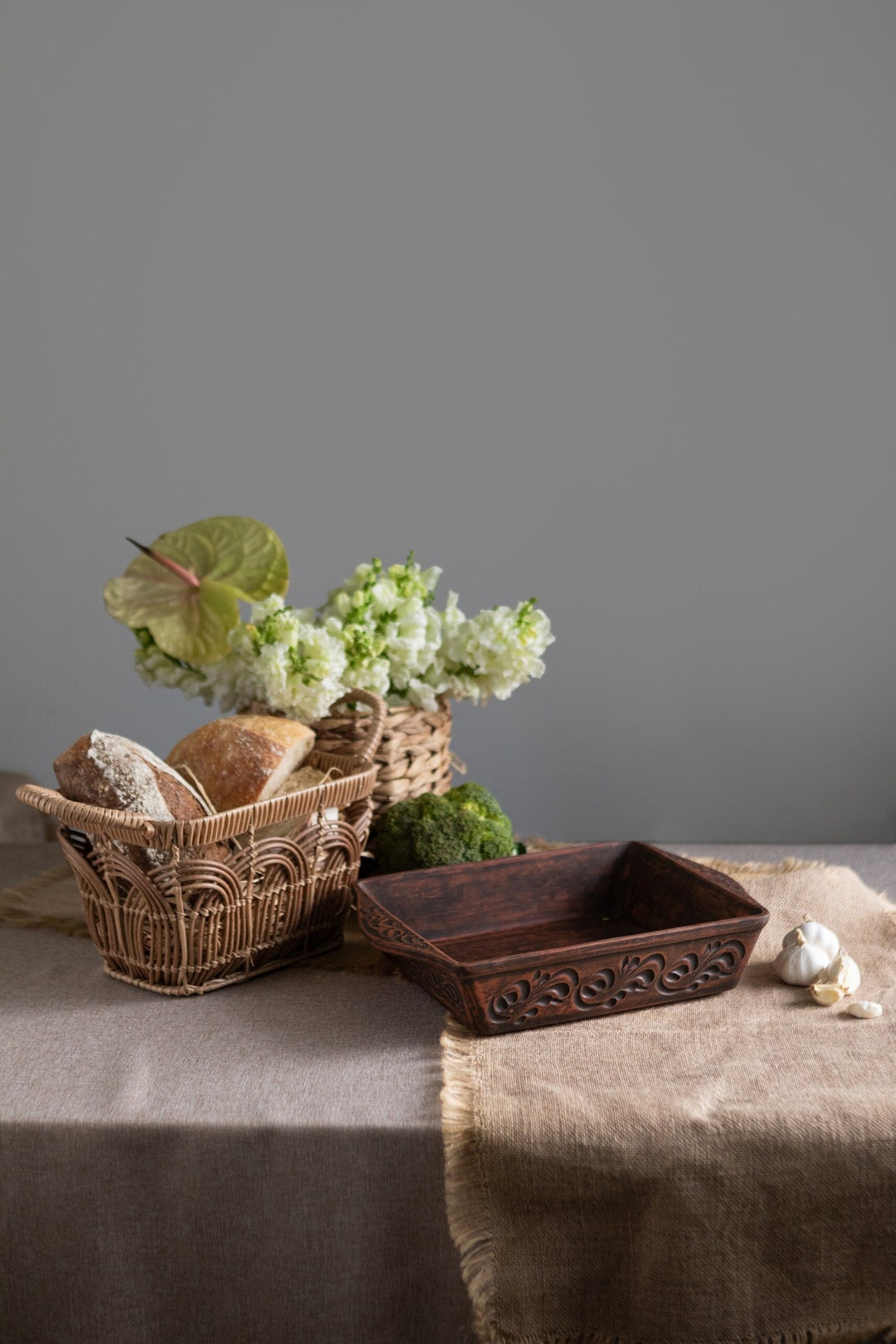 Clay Roasting Pot, Large Earthenware Pot, Handmade Clay Casserole ...