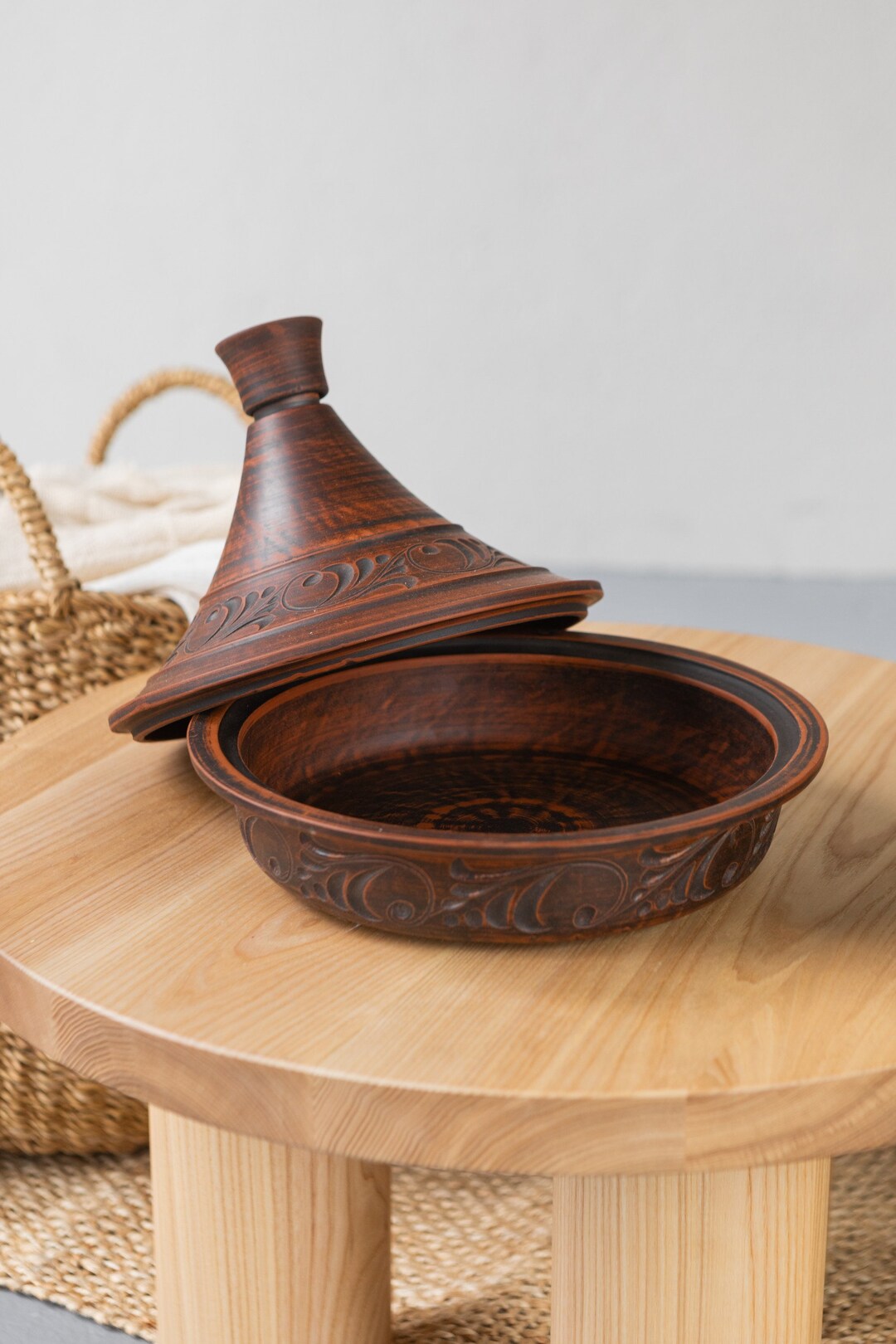 Handmade Clay Moroccan Tagine, Natural Terracotta Slow Cooker, Tagine ...