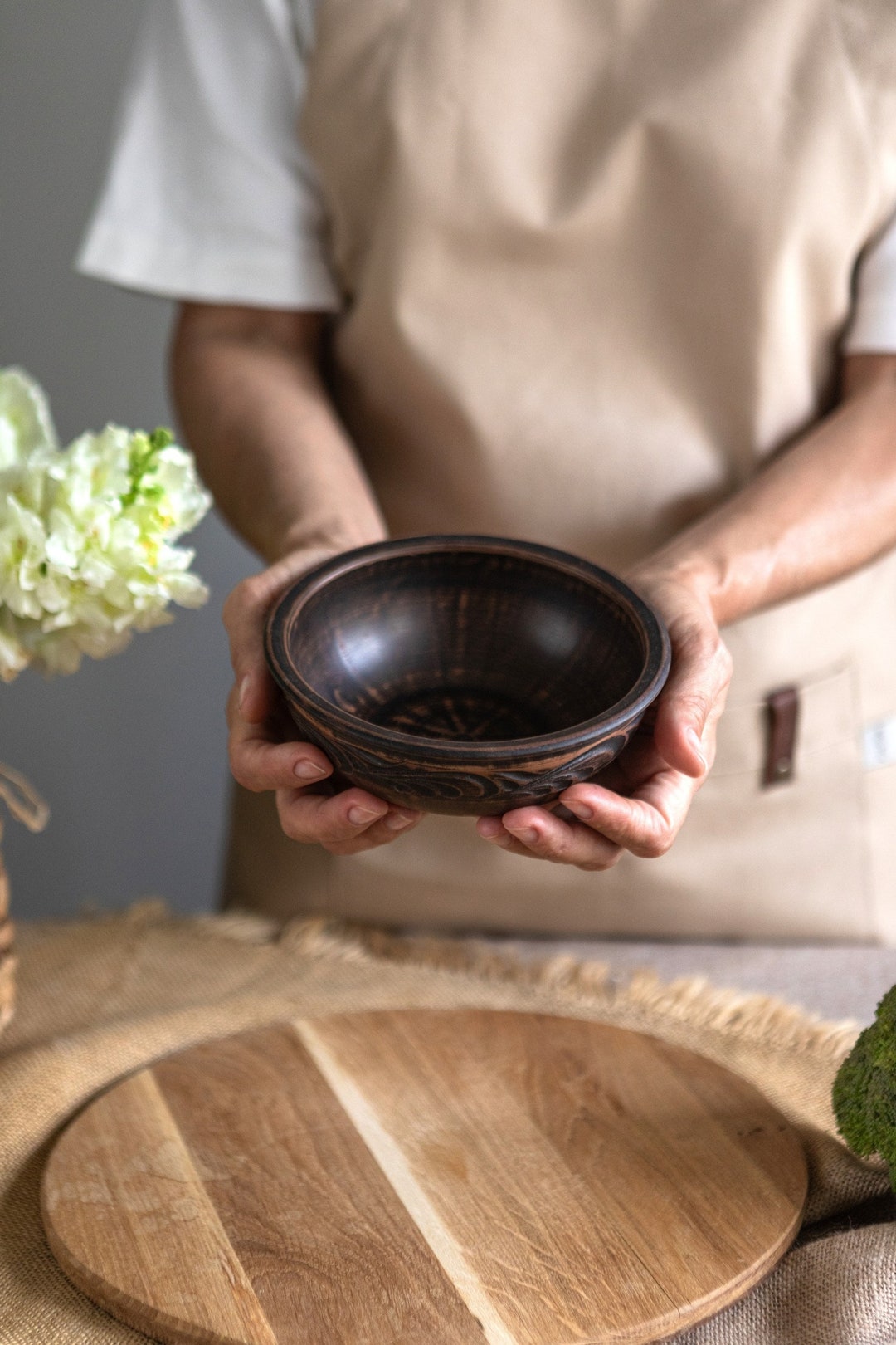 Serving Bowl, Pottery Bowl, Terracotta Pot, Handmade Pottery, Ukrainian ...