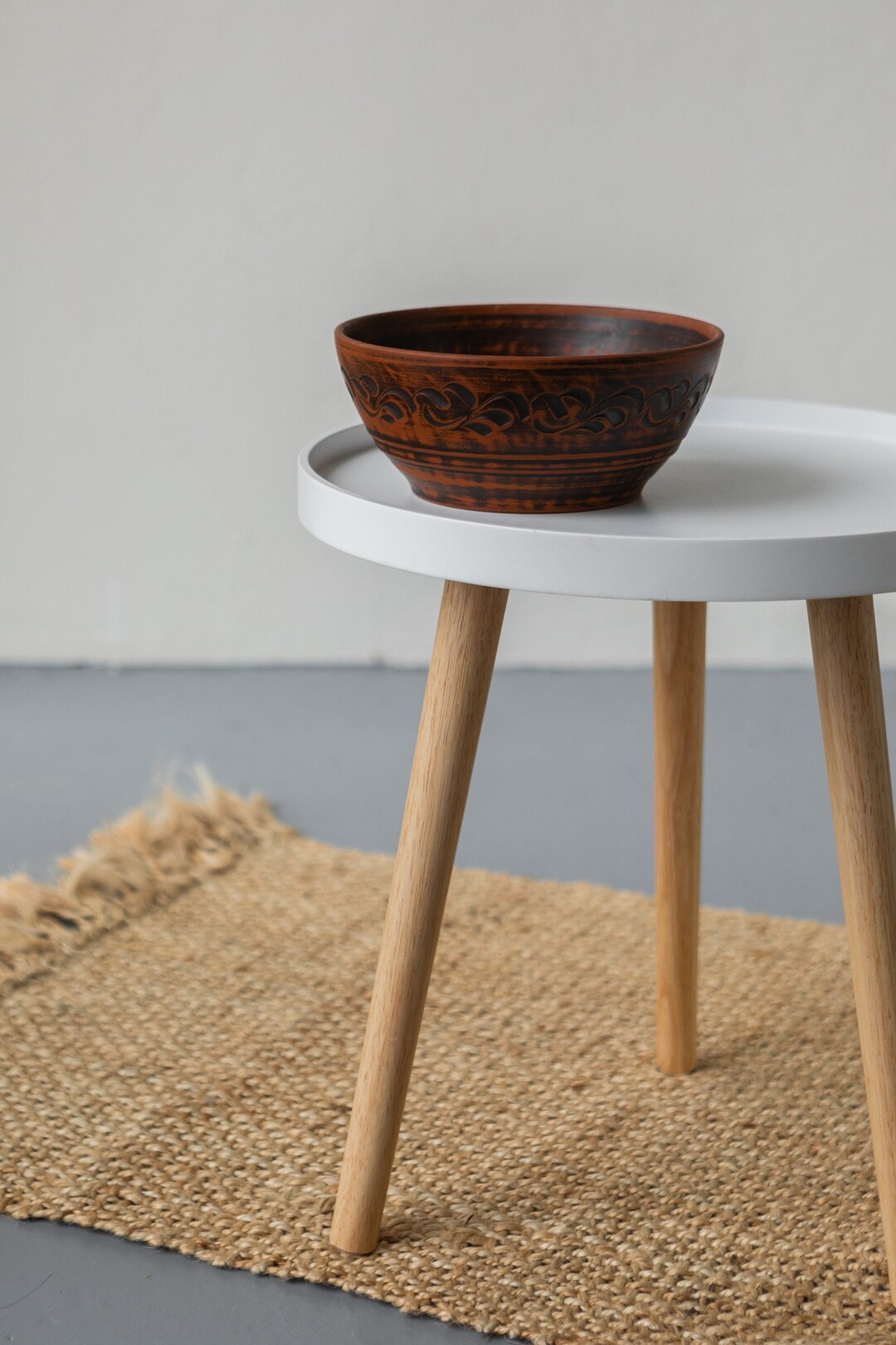 Rustic Deep Ceramic Bowl, Red Clay Pottery, Handmade Terracotta Soup ...
