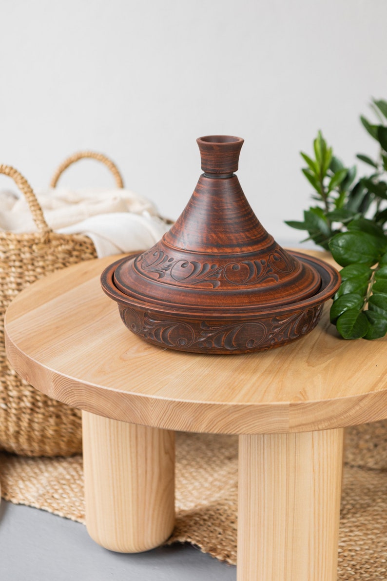Handmade Clay Moroccan Tagine, Natural Terracotta Slow Cooker, Tagine ...