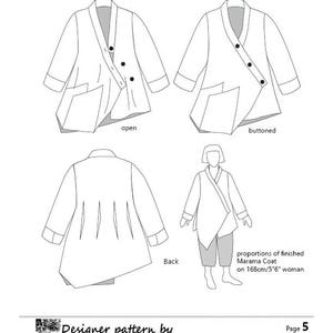 Marama Coat, Womens PDF Sewing Pattern - Etsy Australia