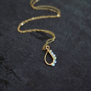 Ethiopian Opal Pendant Necklace, White Opal, Raw Opal Necklace, Genuine ...