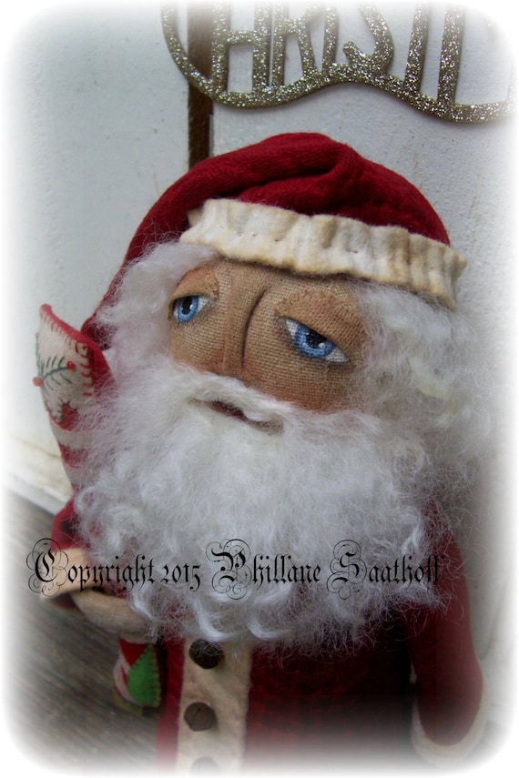 Golly Be Jolly Santa A Primitive Folk Art Doll PATTERN by | Etsy