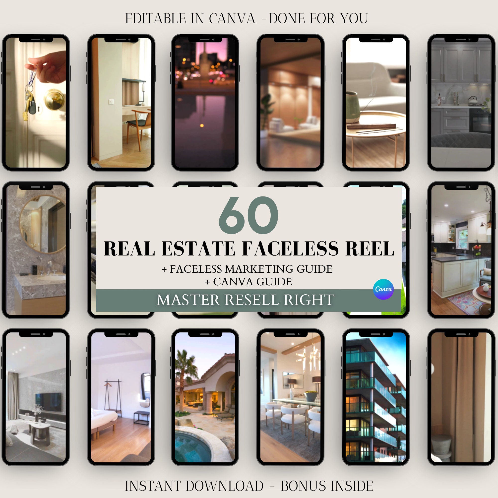 PLR Real Estate Branding Instagram Reels Videos Master Resell Rights ...