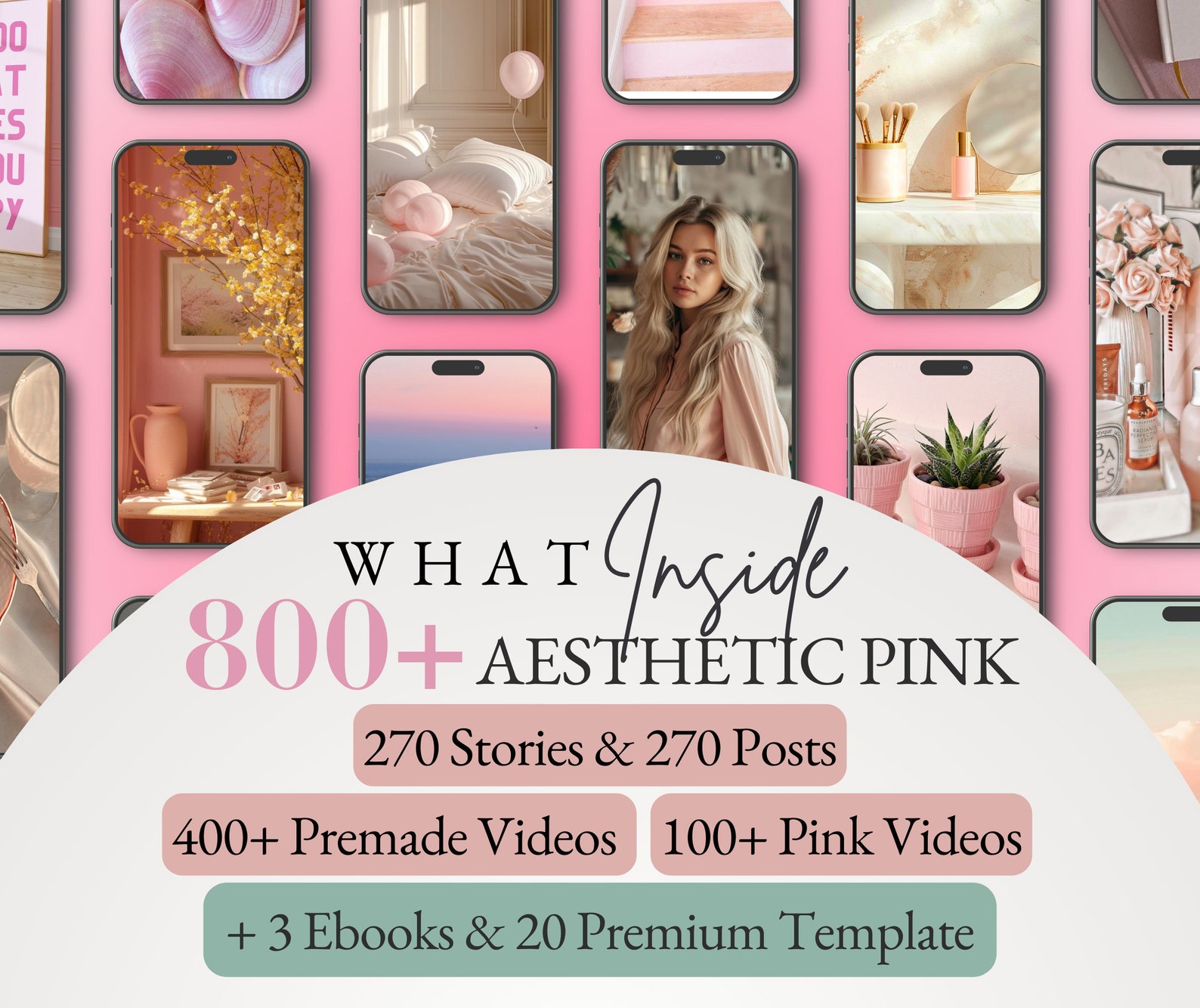 Pink Aesthetic Faceless Reels, Instragram Post, Social Media Videos ...